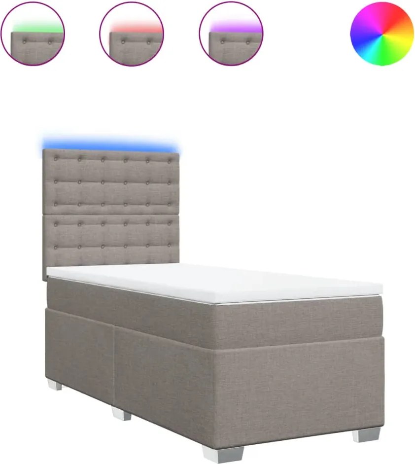 Box spring postel s matrací taupe 80x200 cm textil 3292633