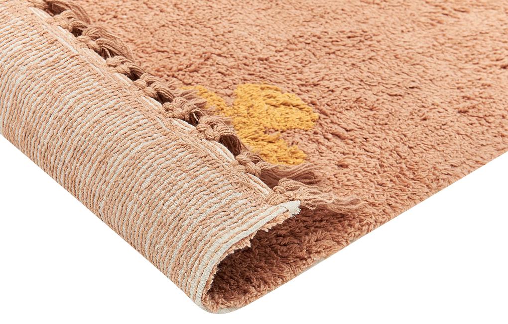 Bavlněný koberec 140 x 200 cm oranžový IGDIR Beliani