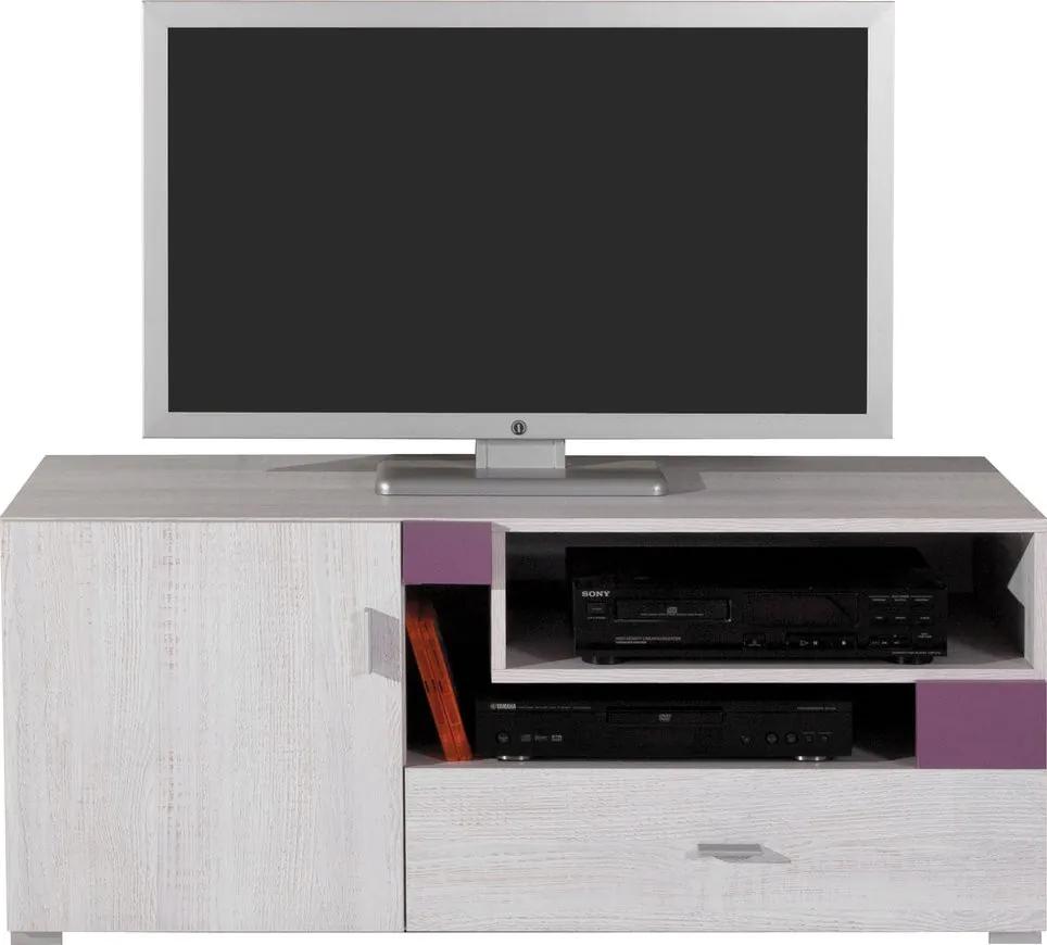 Televizní stolek NEXT NX12 Meblar 120/50/50 Barva: borovice-belena-fialova