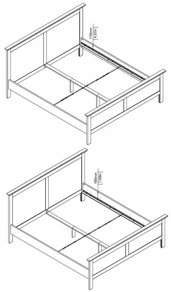Tvilum Postel Provence 703 180x200 šedá