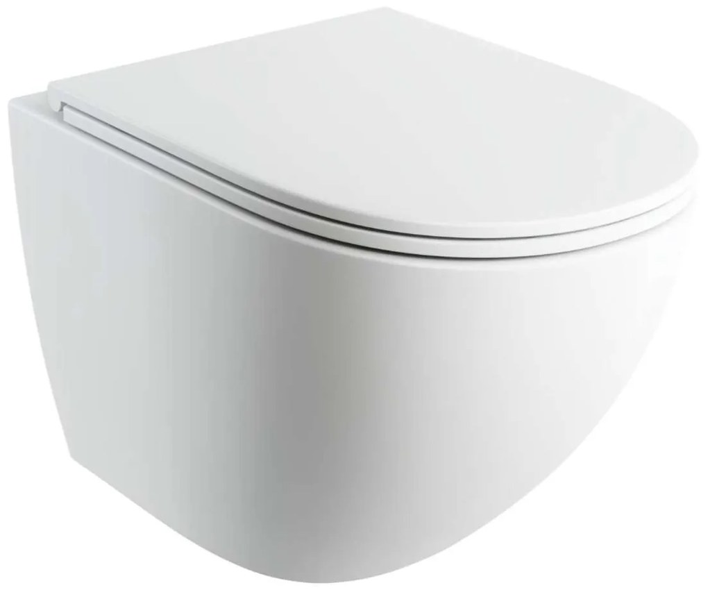 OMNIRES Ottawa Comfort - Závěsné WC se sedátkem SoftClose, Rimless, matná bílá OTTAWACMWBM
