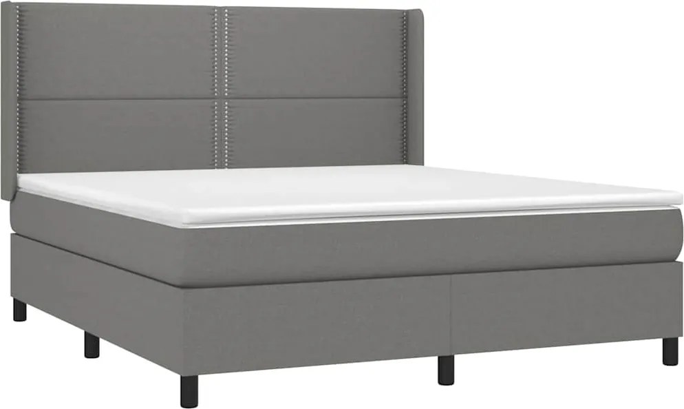 Box spring postel s matrací tmavě šedá 180x200 cm textil 3131370