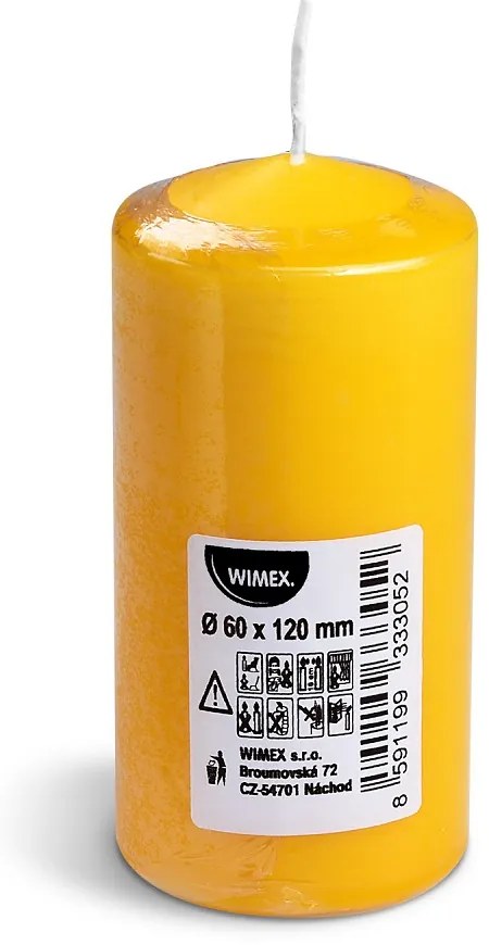 Wimex 33305 - válcová svíčka 60 × 120 mm, žlutá
