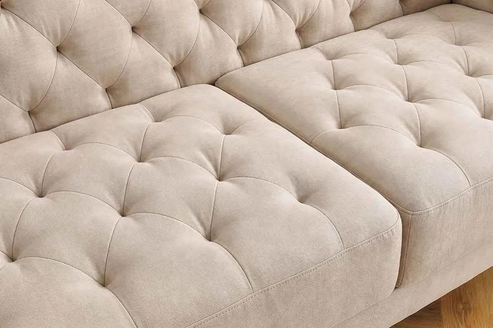 Designová rozkládací pohovka Scarlet 220 cm šampaňský samet