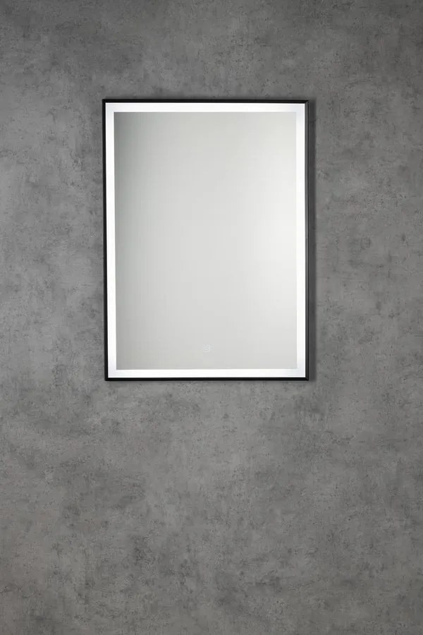 Aqualine Aqualine, CORNA zrcadlo s LED osvětlením 60x80cm, dotykový senzor, stmívatelné, černá mat, CN060