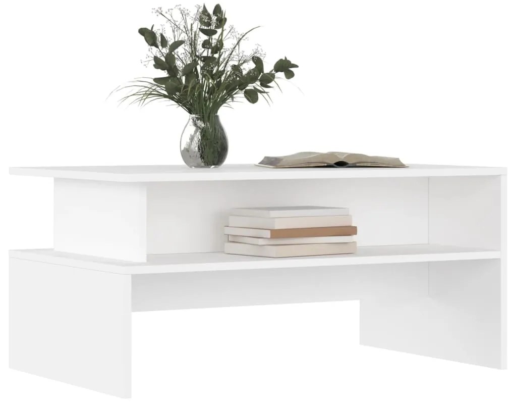 Konferenční stolek bílý 90 x 55 x 42,5 cm kompozitní dřevo - Default Title