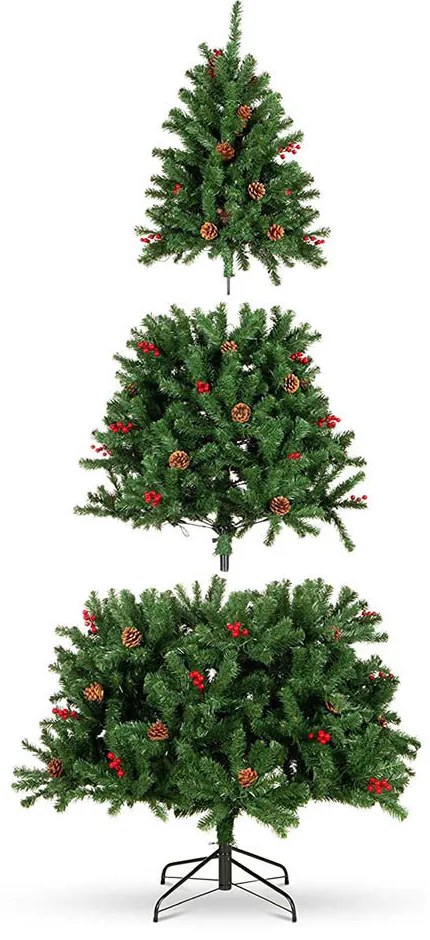 Umělý vánoční stromek s 320 LED diodami, teplý bílý, 210 cm