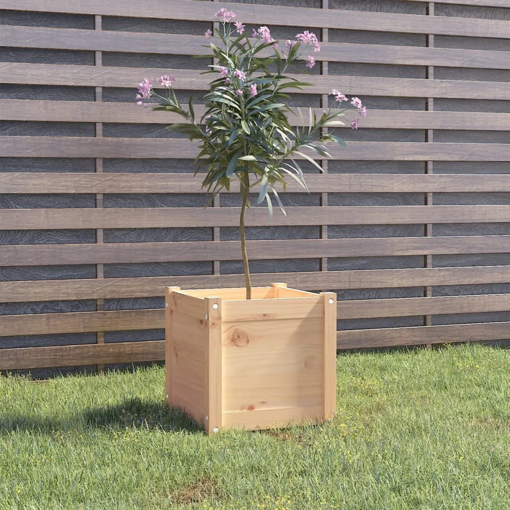 vidaXL Zahradní truhlík 40 x 40 x 40 cm masivní borovice [810540] Barva: Bílá