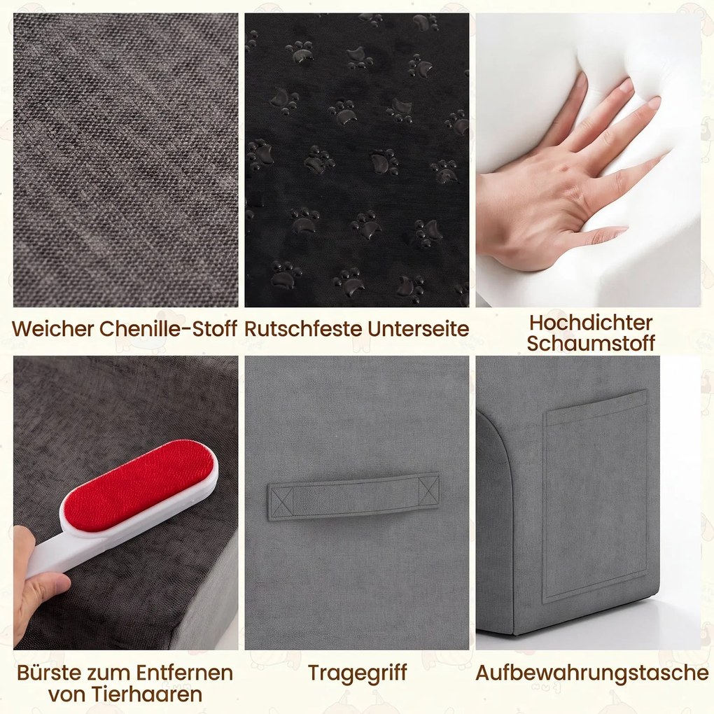 Costway Schodiště pro psy 4 Schody Pet Schody 43 cm vysoké s otvorem
