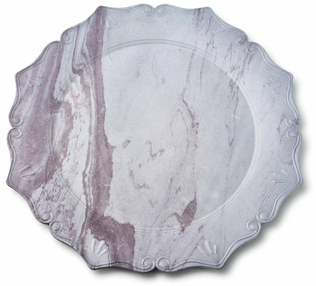 Dekorativní podtalíř BLANCHE V 33 cm růžový mramor