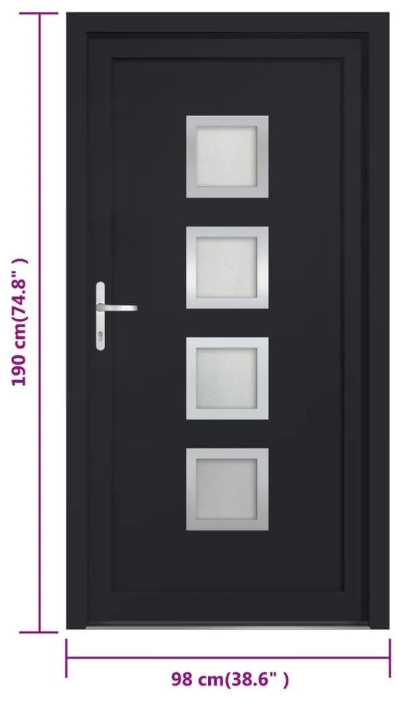 Vchodové dveře antracitové 98 x 190 cm PVC,  3187850
