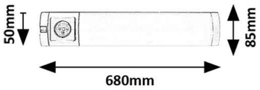 Rabalux 78039 - LED Podlinkové sv. se zás. SOFT 2E LED/8W/230V 4000K 68cm stříb.