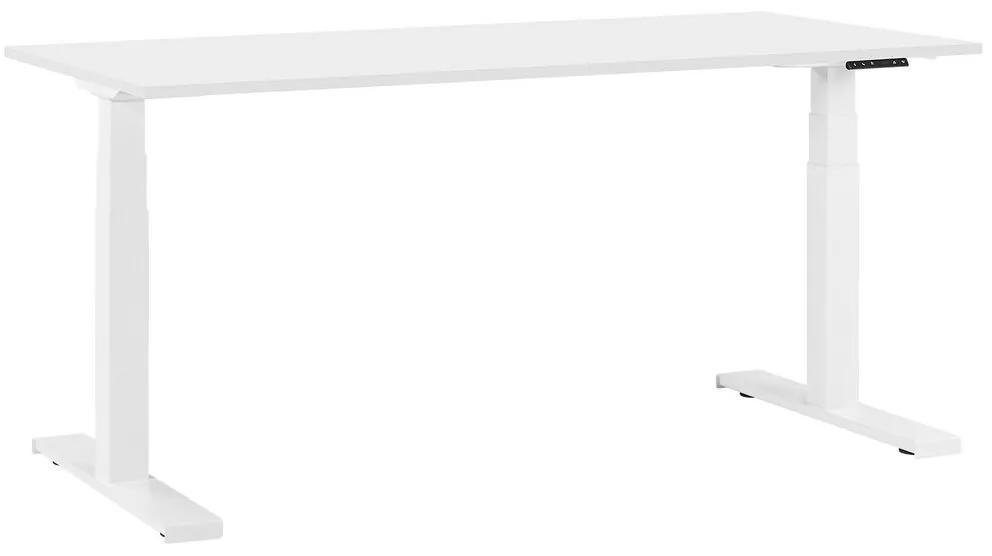 Elektricky nastavitelný psací stůl 180x80 cm bílý DESTIN II Beliani