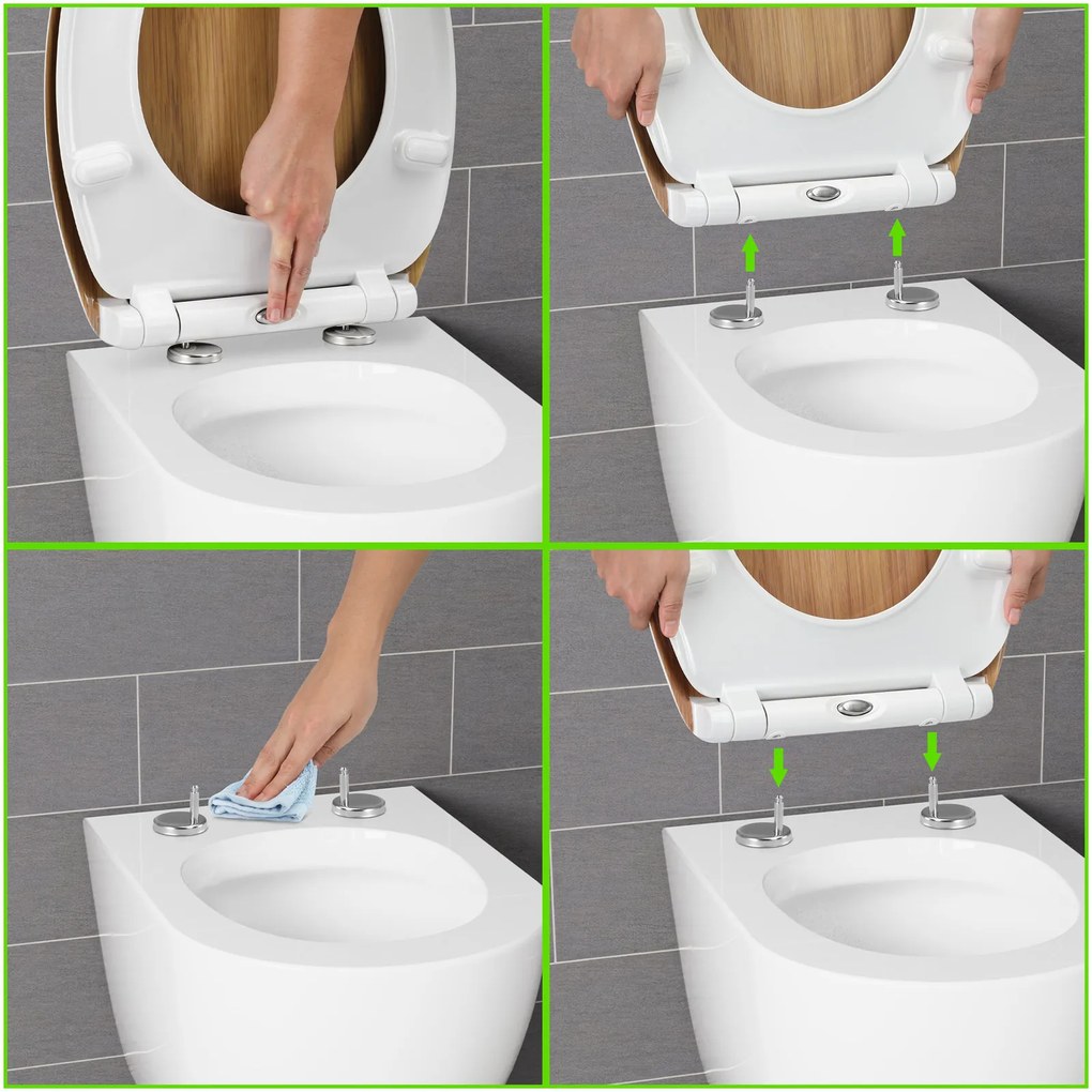 WC sedátko s automatickým spouštěním dekor bambus 108926