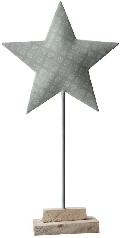 Kovová dekorace ORNAMENT - Hvězda na stojánku