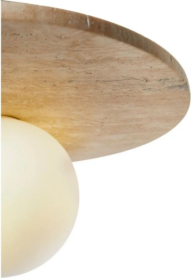 Béžové kamenné stropní svítidlo se skleněným stínidlem ø 12 cm Hilde – Opviq lights