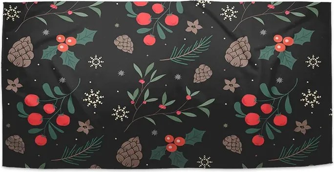 Sablio Vánoční ručník Sváteční les - 70x140 cm