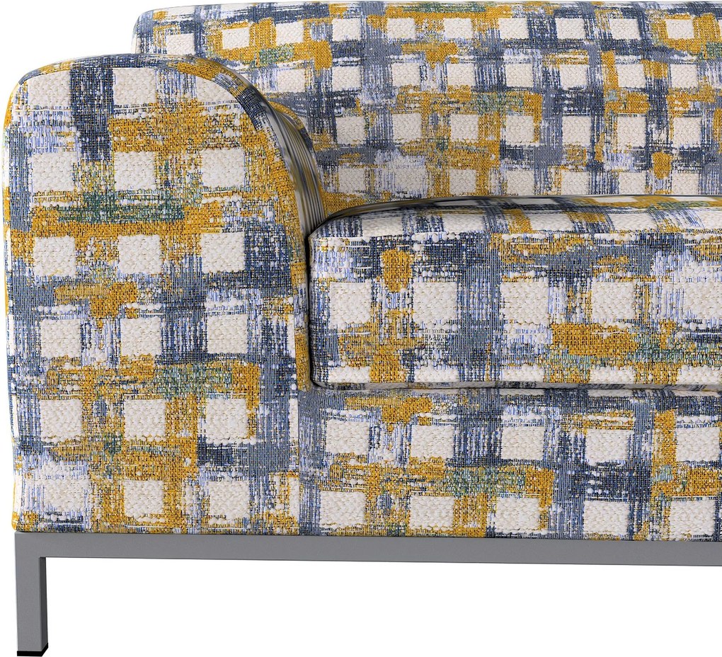 Potah na pohovku IKEA Kramfors 3-místná barva modrá látka pletený vzor, vzorované