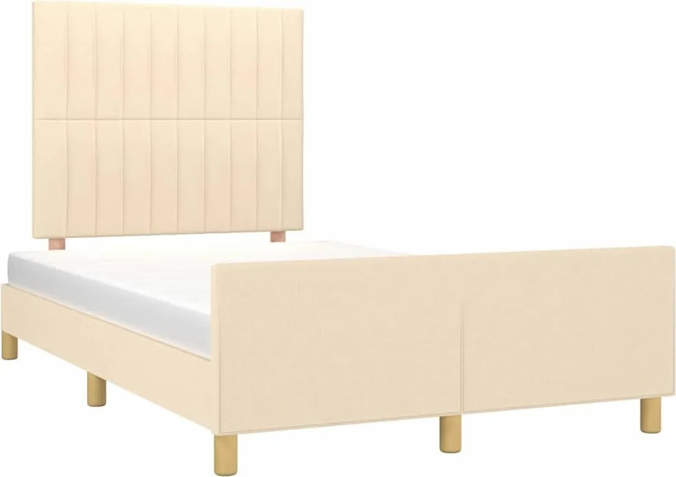 Rám postele bez matrace krémový 120 x 200 cm textil 3125208