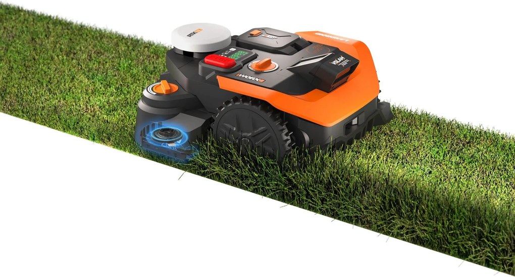 WORX Robotická sekačka WR318E Vision Cloud 1800 m2 (RTK + AI V-SLAM Stereo + Cut-to-Zero)