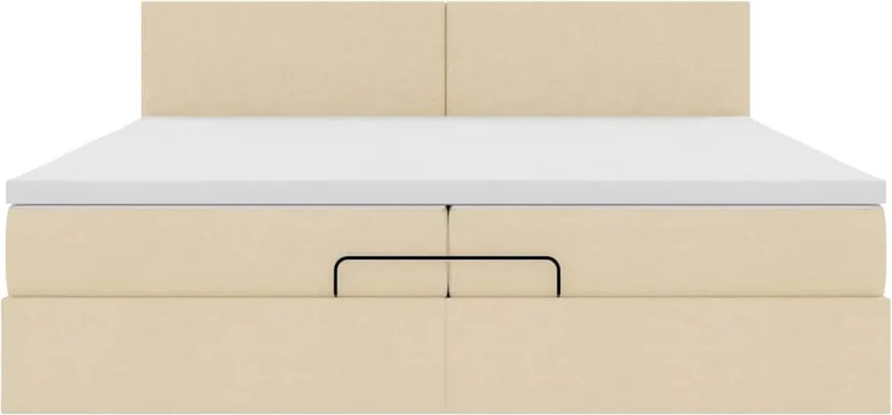 Osmanský rám postele s matrací krémová 200x200 cm textil 3311406