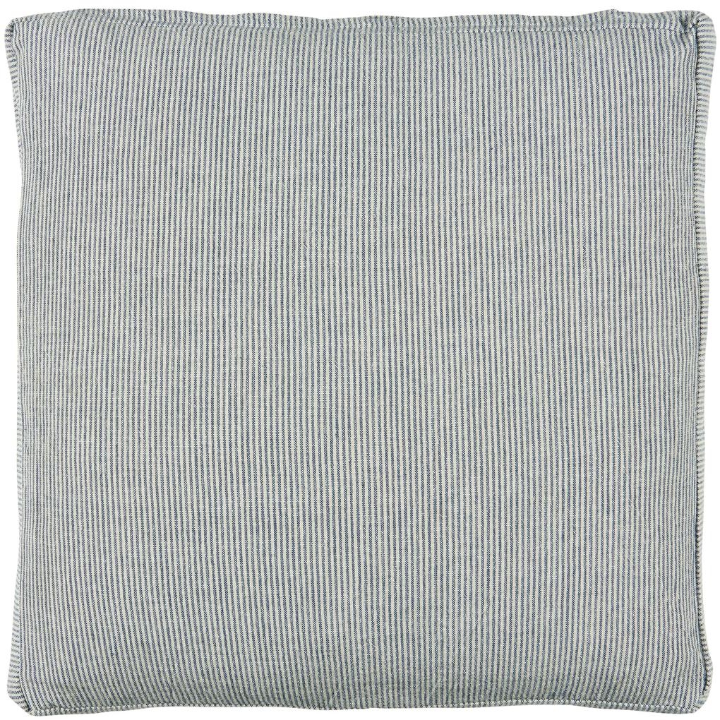 IB LAURSEN Bavlněný povlak na sedák Blue Stripes 45x45 cm, modrá barva, šedá barva, textil