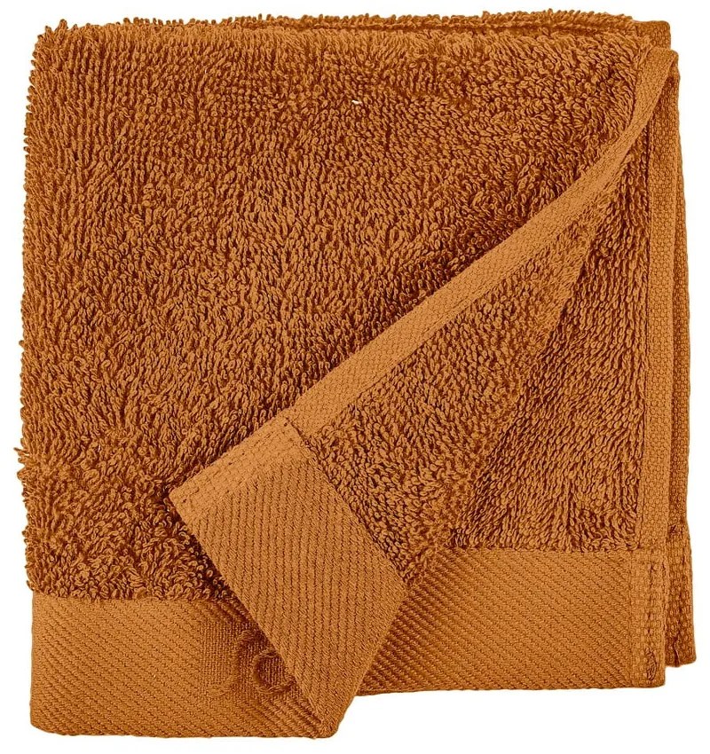 Oranžový ručník z froté bavlny Södahl Clay, 30 x 30 cm
