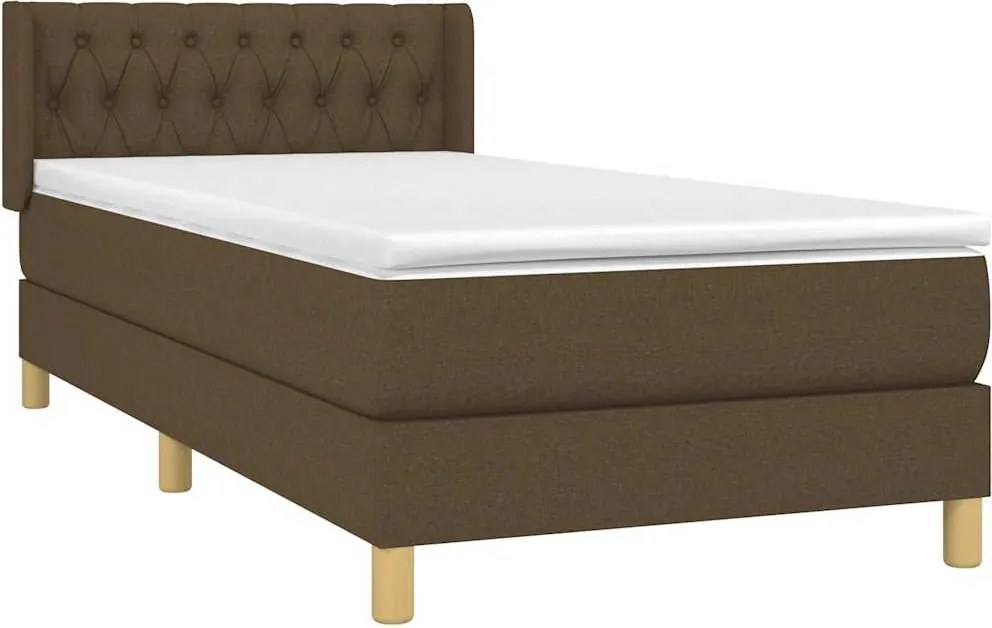 Box spring postel s matrací tmavě hnědá 100 x 200 cm textil 3130492