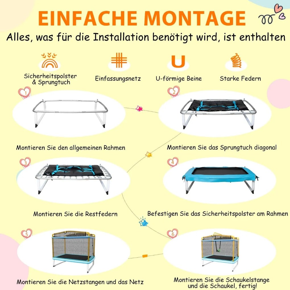 Costway Obdélníková trampolína 3-in-1 pro děti trampolína pro volný čas se sítí