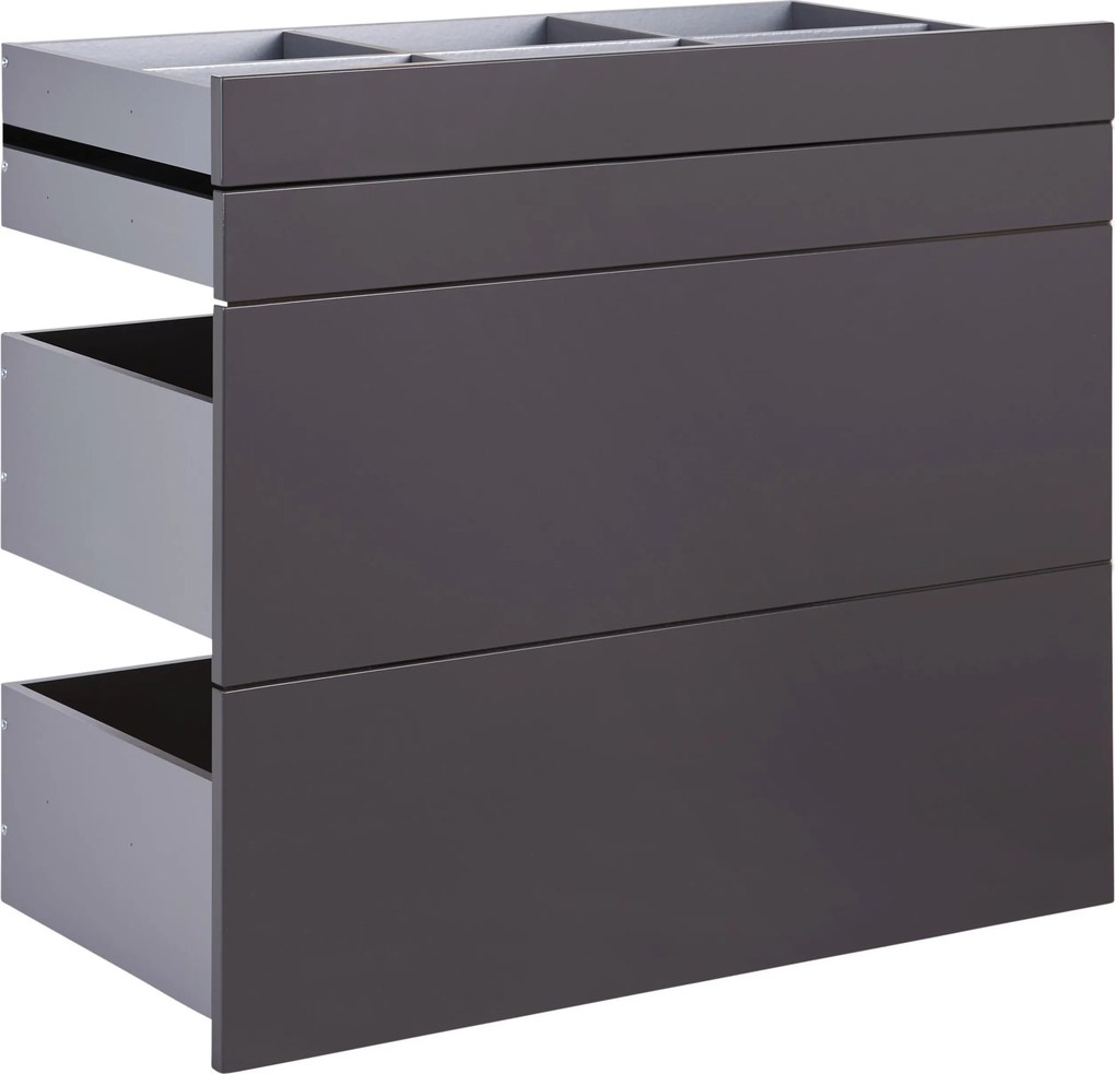 XXXLutz SADA ZÁSUVEK, vysoce lesklá antracitová, 90,9/82/46,8 cm Hom`in - Šatní skříně - 0026470041KG