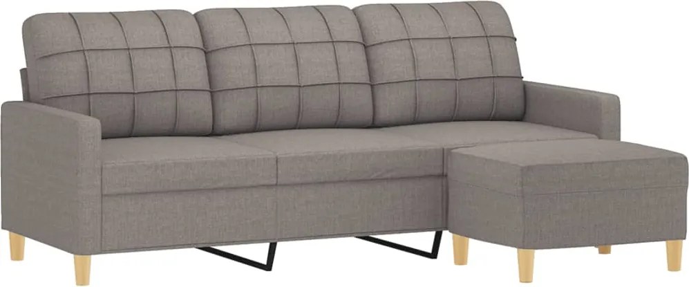 3místná pohovka s podnožkou taupe 180 cm textil 3201008