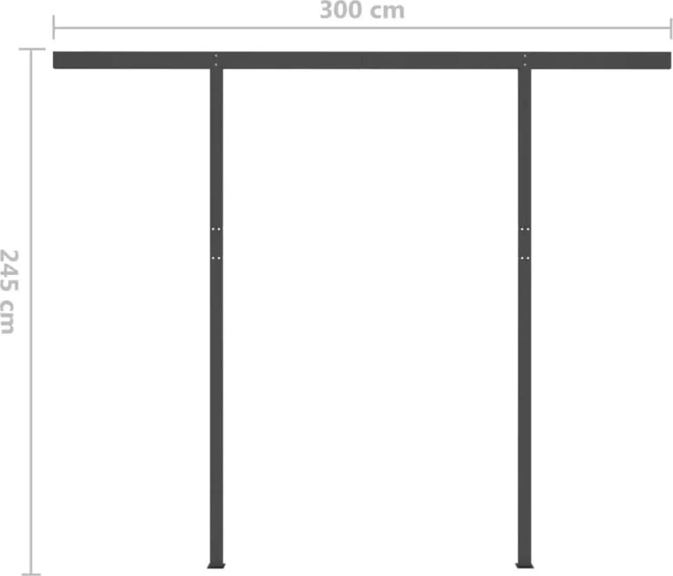 vidaXL Ručně zatahovací markýza se sloupky 3 x 2,5 m [3070098] Barva: Vícebarevný