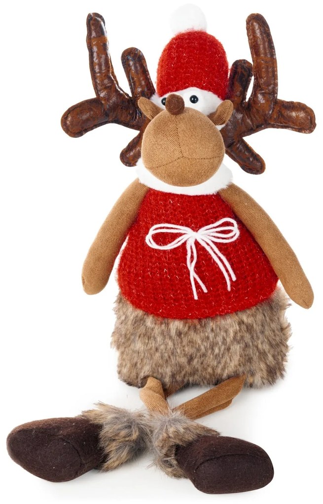 VÁNOČNÍ DEKORAČNÍ FIGURKA REINDEER 59 CM VÍCEBAREVNÁ