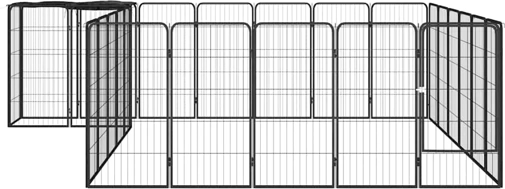 26panelová ohrádka pro psy černá 50 x 100 cm práškovaná ocel 3115952