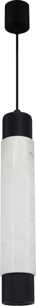 Závěsné svítidlo Marble, 1x mramorové/černé kovové stínítko, w
