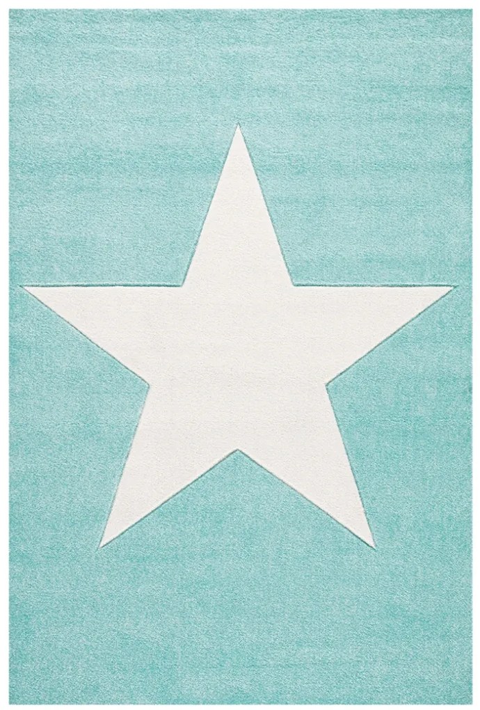 Dětský koberec STARS mátovo-bílý