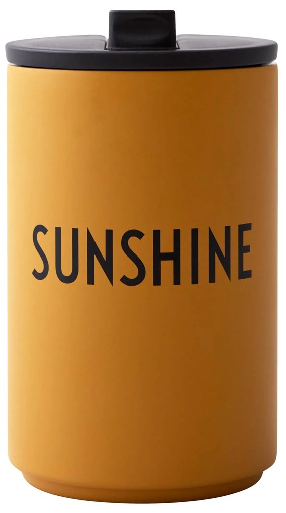DESIGN LETTERS Termo hrnek Sunshine 350 ml, oranžová barva, kov