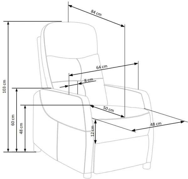 Polohovatelné křeslo FELIPE šedá