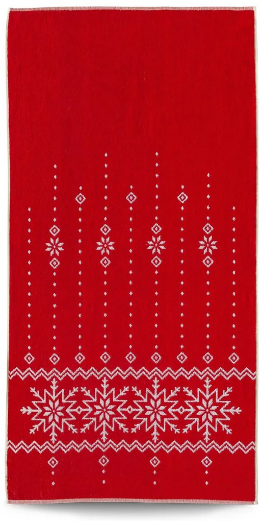 Ručník Veba ZARA Norský vzor červenobílá Velikost: 75x150 cm