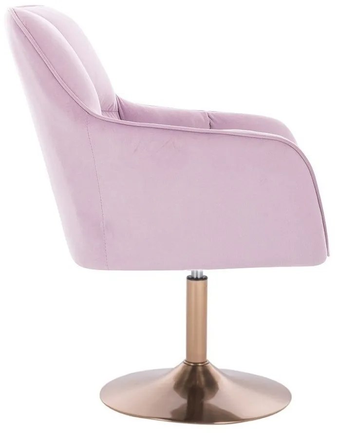 LuxuryForm DESIGN Otočné křeslo AMALFI VELUR na zlatém talíři - levandule