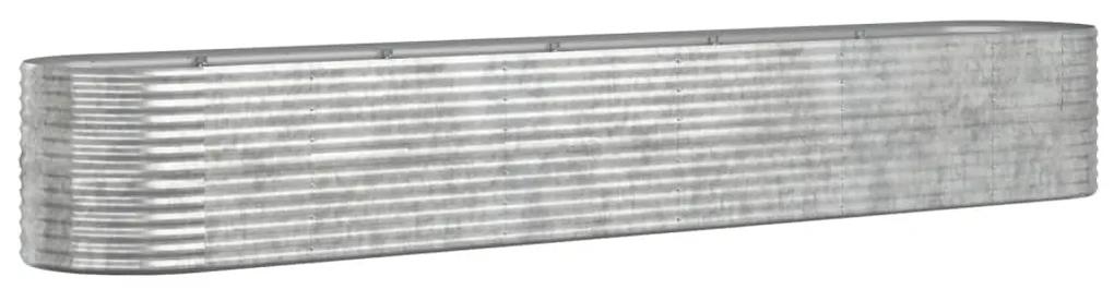 vidaXL Vyvýšený záhon práškově lakovaná ocel 440x80x68 cm stříbrný