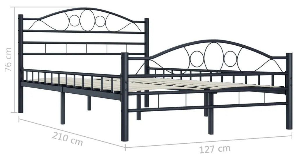 Rám postele černý ocel 120 x 200 cm,  285287