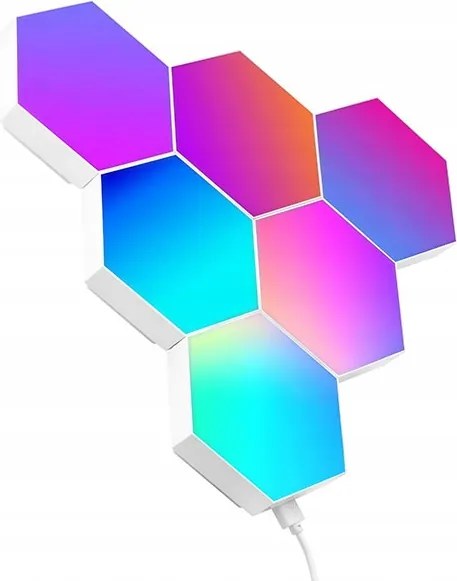 Rgb Lampa Medová Plástev Hexagon 6 Lamp S Dálkovým Ovládáním Smart Aplikace Hudba