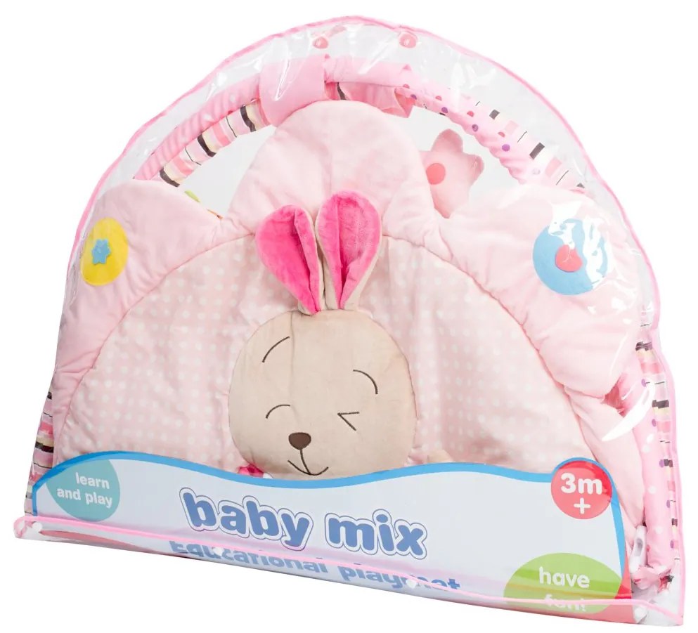 BABY MIX hrací deka KRÁLÍČEK růžová