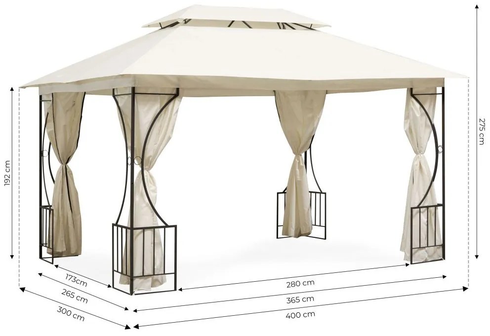 Zahradní stan 3 x 4 m v béžové barvě