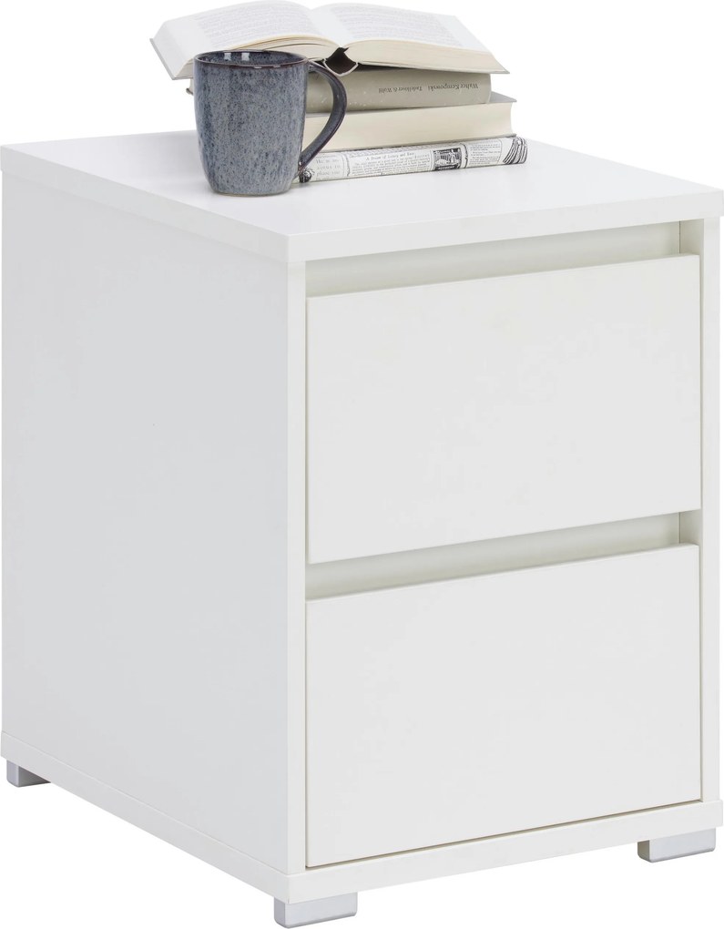 XXXLutz NOČNÍ STOLEK, bílá, 40/55/48 cm Carryhome - 000003003404
