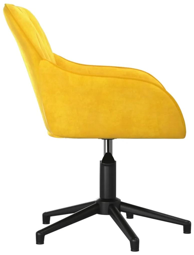 Otočné jídelní židle 2 ks žluté samet,  3103384