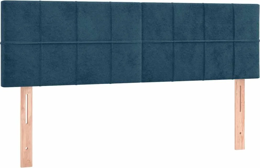 Box spring postel s matrací tmavě modrá 140x190 cm samet 3141303