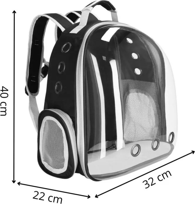 Batoh pro psa / kočku do 12 kg SPRINGOS PA0243 černo-šedý