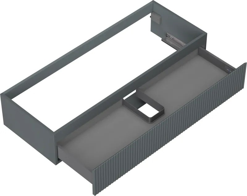Mexen Rivel, koupelnová skříňka 120 cm, 1 zásuvka, drážkovaná, grafitová matná, 91A20-12023-1-BF66